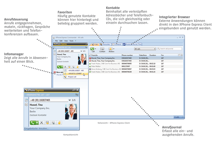 XPhone Express 2011, CTI-Software von C4B | Teufel NET Deutschland
